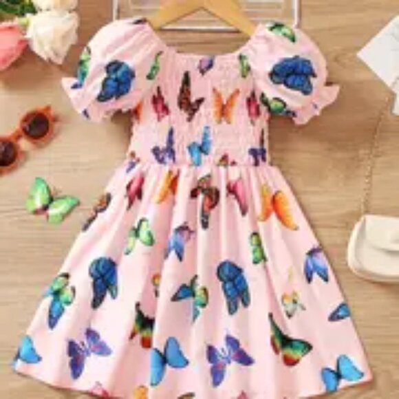 Temu | Dresses | Girls 3t Butterfly Dress With Matching Hat | Poshmark